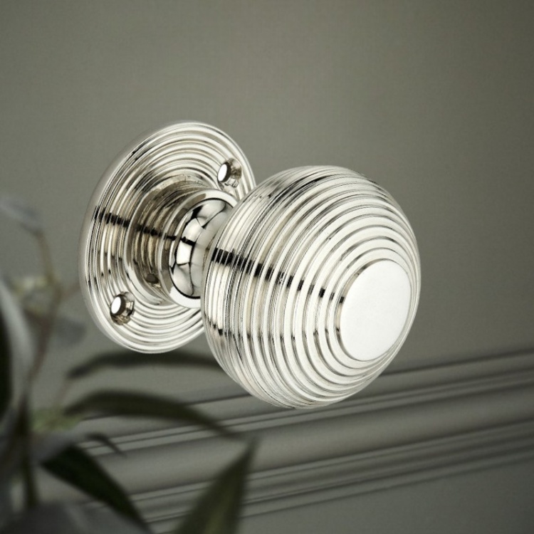 Beehive Heavy Mortice/Rim Knob Set - Nickel